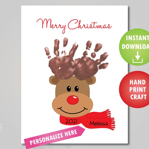 Christmas Tree Truck Handprint Art Craft PRINTABLE Christmas - Etsy