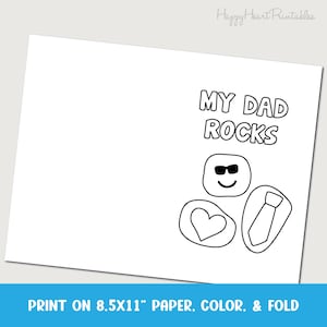 My Dad Rocks - Printable Coloring Card - Etsy