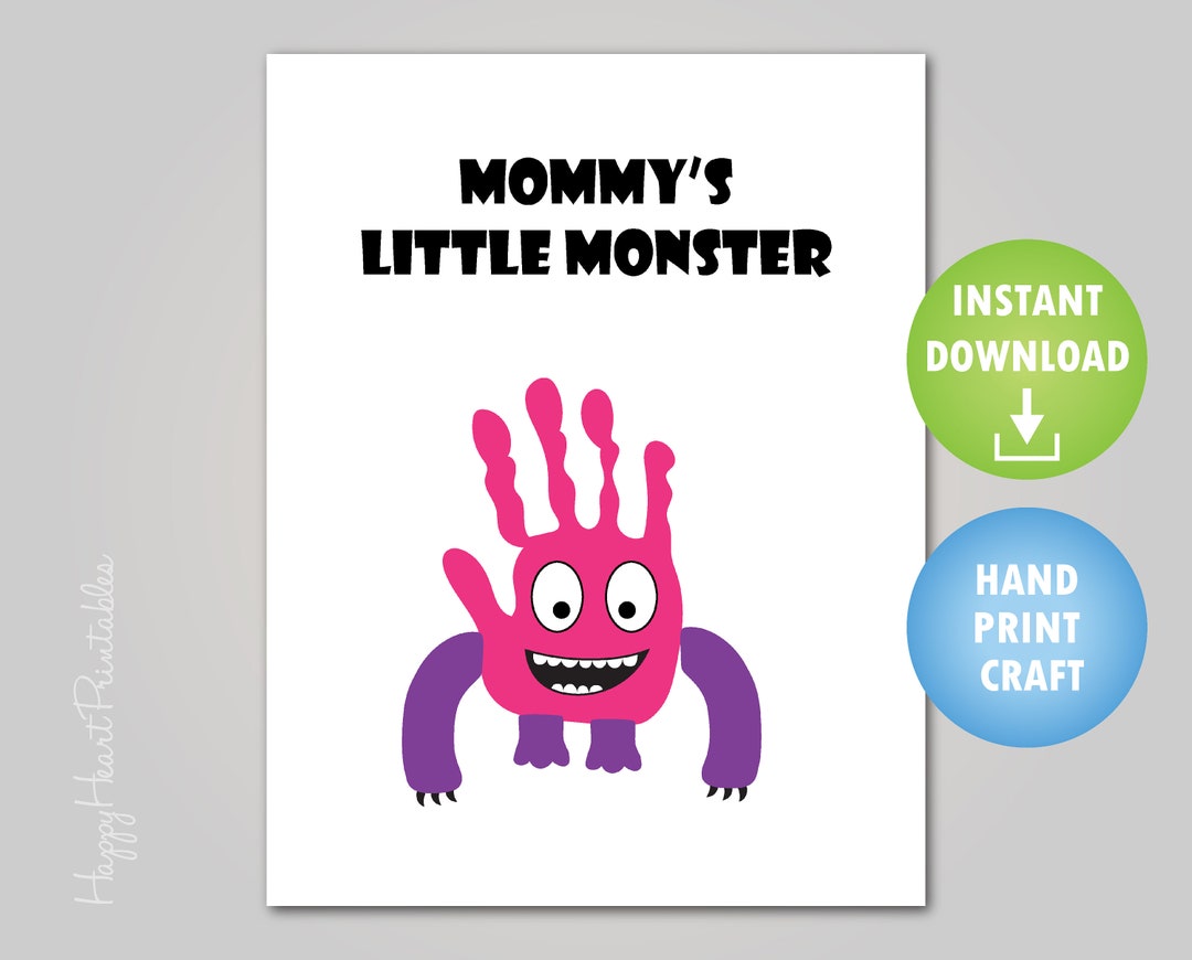 Handprint Monster Craft- Handprint Halloween Art - Etsy
