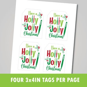 Christmas Teacher Gift Tag Printable Gift Tag for Pens - Etsy