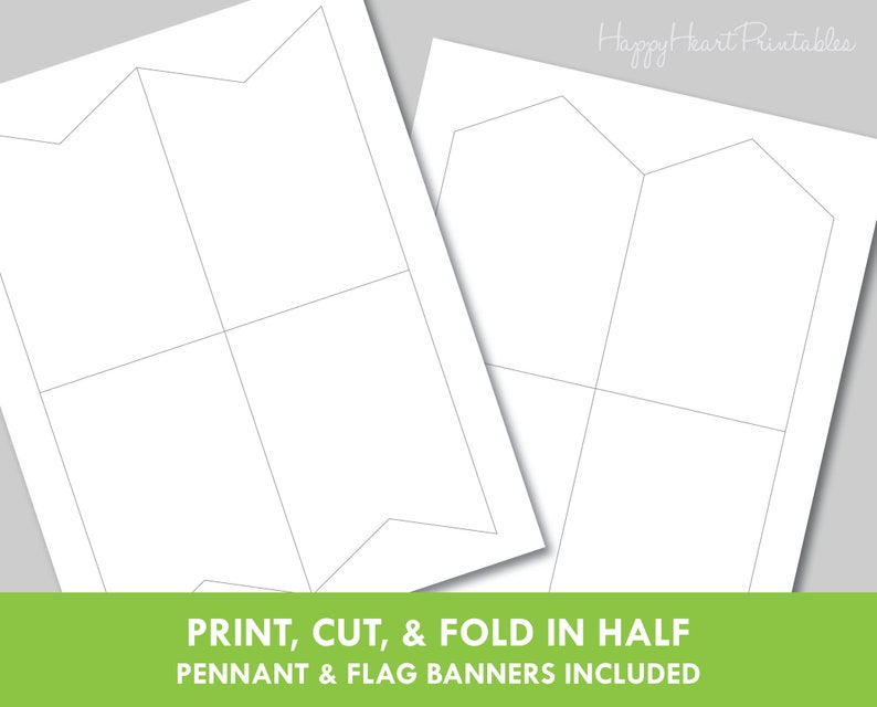 Printable Folded Banner Pattern Banner Template Create - Etsy