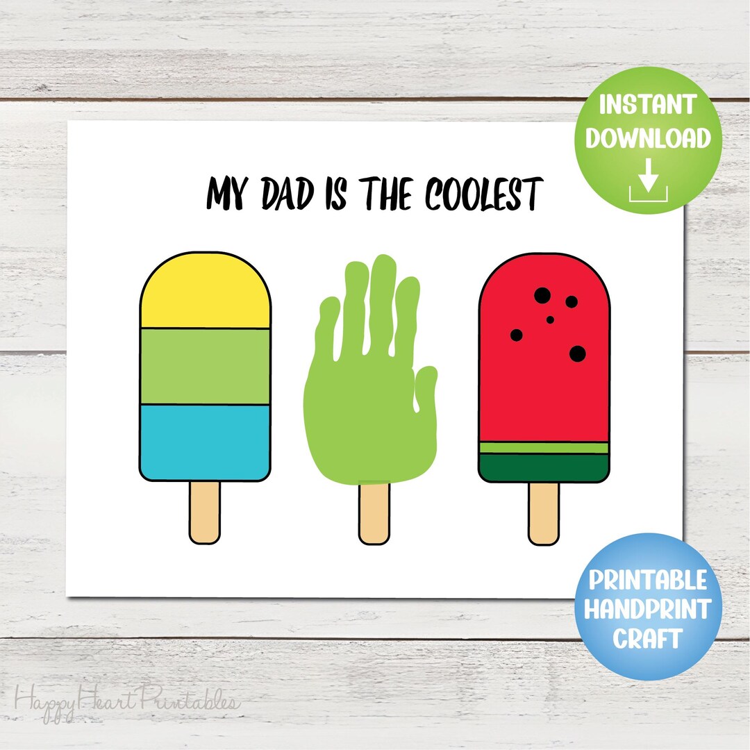 Father's Day Handprint Craft - My Dad is the Coolest Popsicle - Etsy