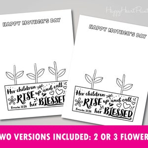 Mother's Day Handprint Flower Craft Proverbs 31:28 | Etsy