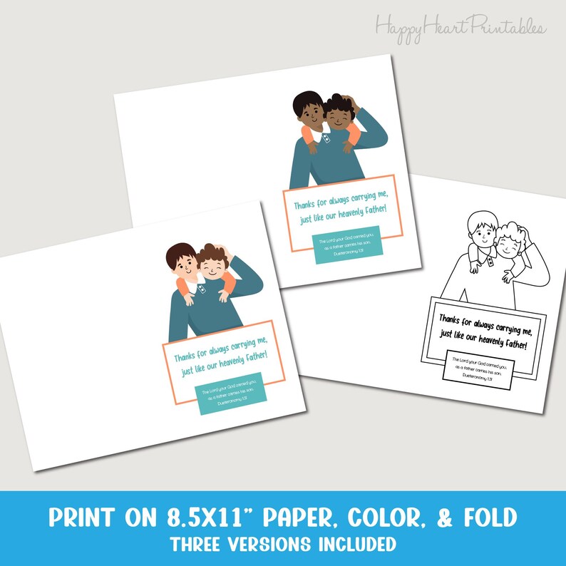 Father's Day Carry Me Printable Card - Etsy