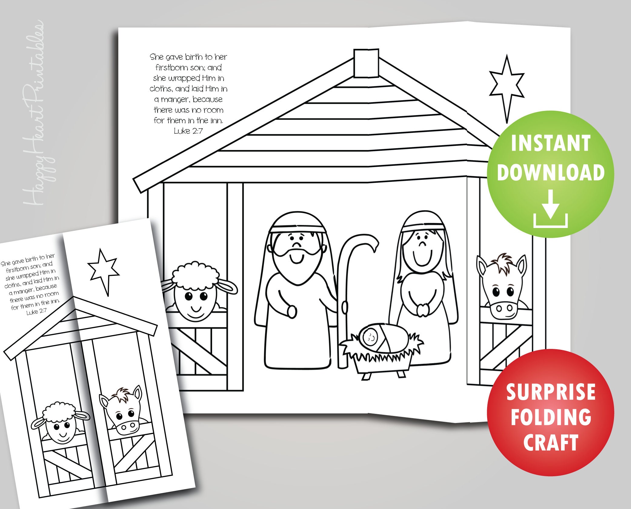 Nativity Folding Surprise Craft - Etsy