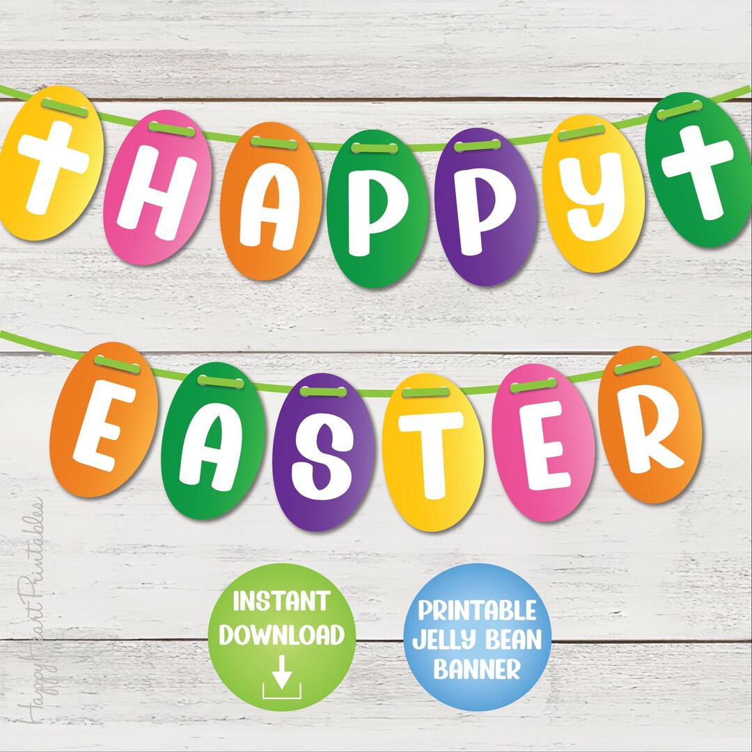 Jelly Bean Happy Easter Banner - Etsy