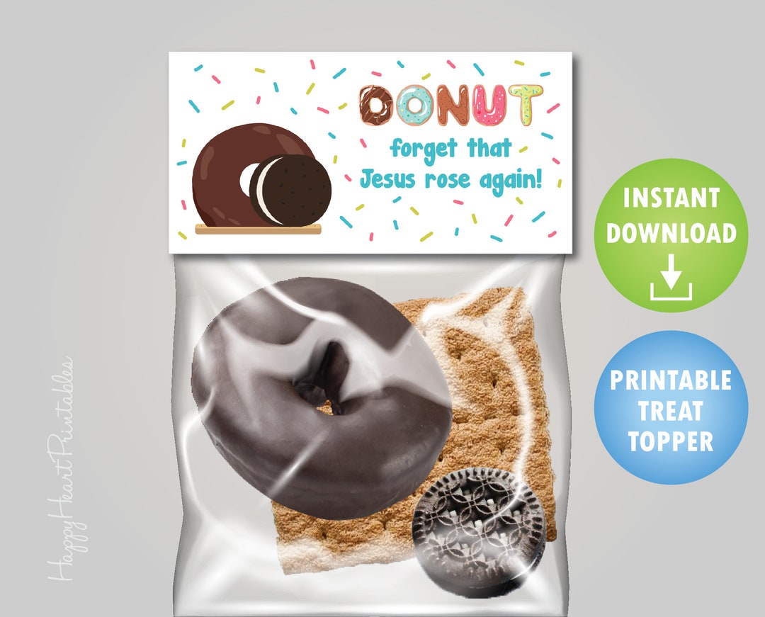 Donut Empty Tomb Treat Topper - Christian Easter Treat Topper - Etsy