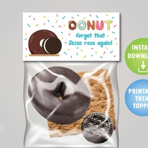 Donut Empty Tomb Treat Topper - Christian Easter Treat Topper - Etsy