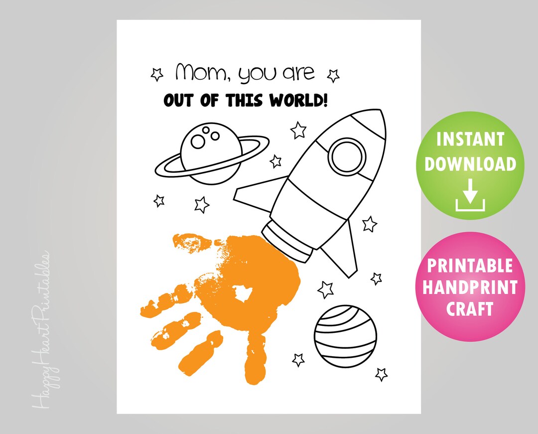 Mother's Day Handprint Rocket Craft - Etsy