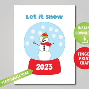 Snow Globe Fingerprint Craft - Fingerprint Christmas Art - Etsy