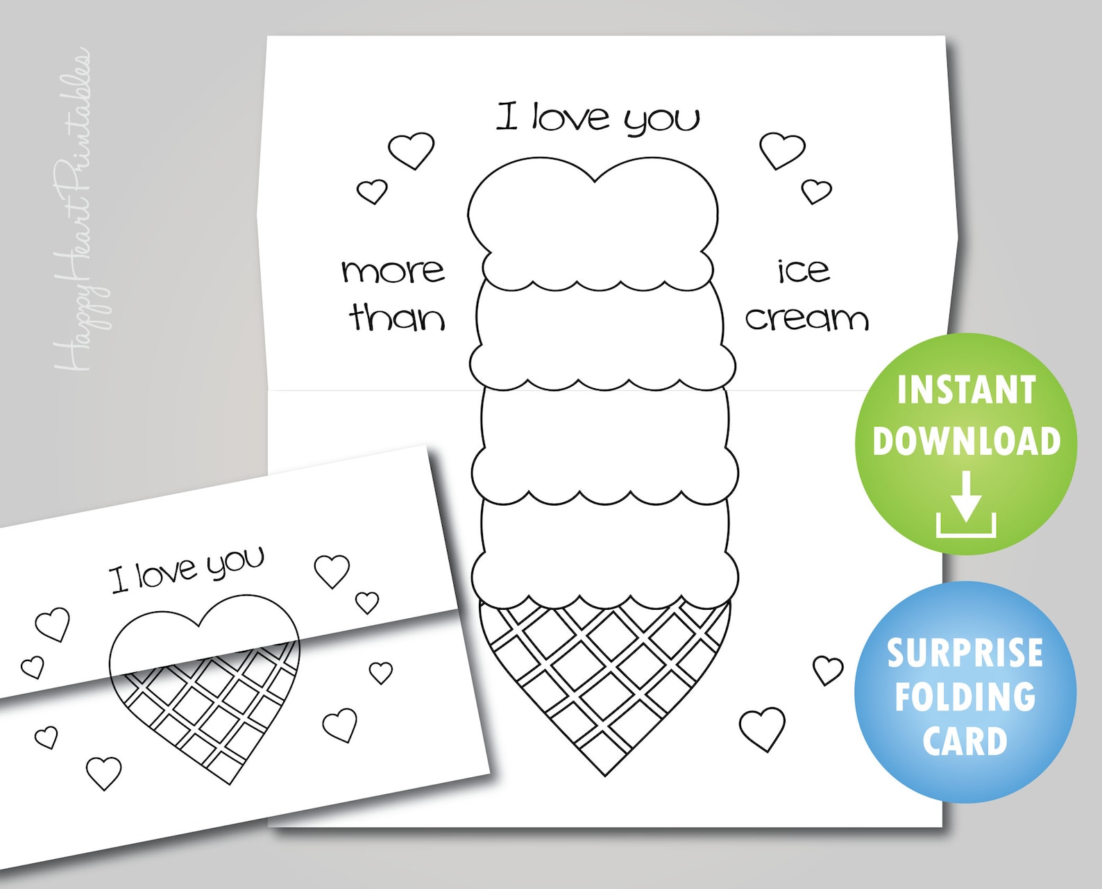 Ice Cream Folding Surprise Card - Etsy