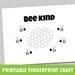 Fingerprint Bee Craft Printable Template - Etsy Canada