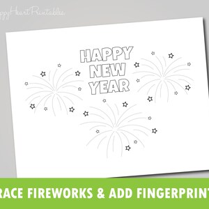 New Years Eve Fingerprint Firework Printable Craft - Etsy
