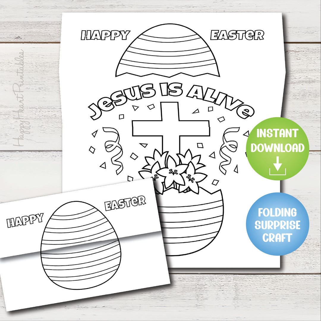 Christian Easter Egg Folding Surprise Craft or Card - Jesus is Alive - Etsy