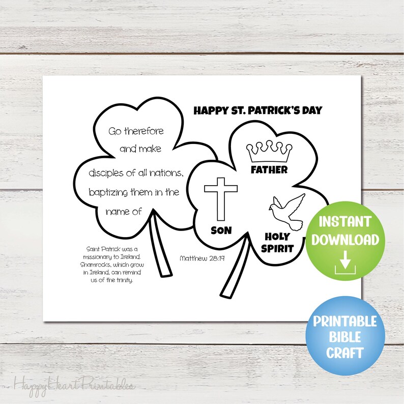 Shamrock Trinity Printable St. Patrick's Day Craft - Etsy