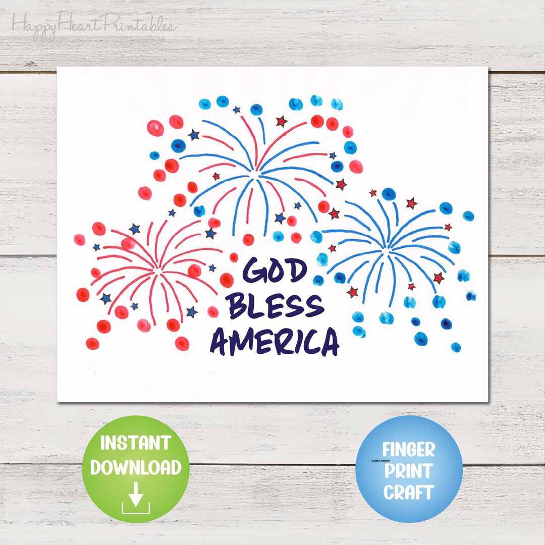 Printable Firework Craft - 4th of July Fingerprint Art - Etsy