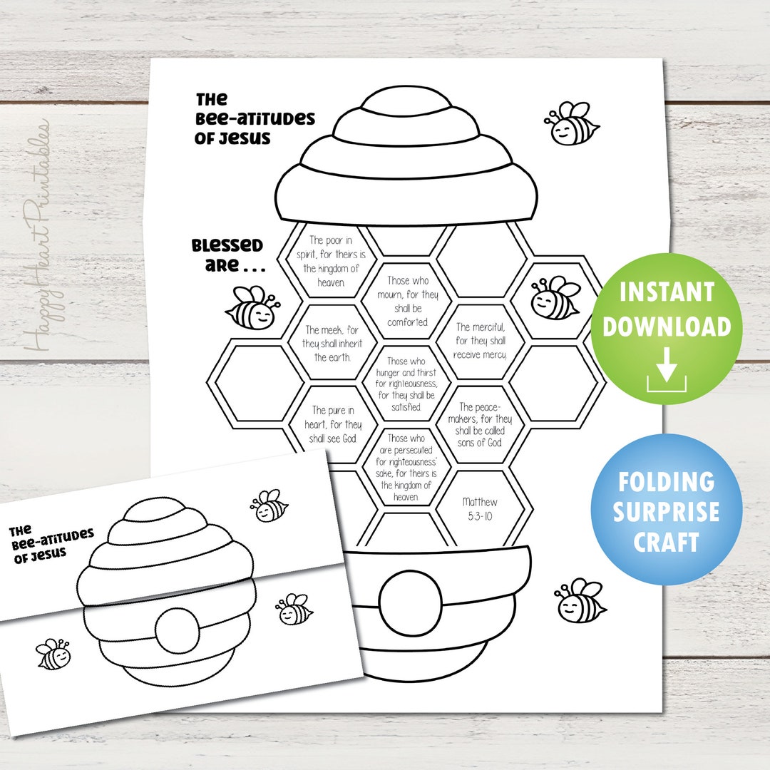 The Beatitudes Bee Hive Folding Surprise Bible Craft - Etsy