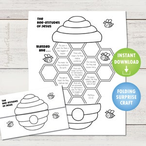 The Beatitudes Bee Hive Folding Surprise Bible Craft - Etsy
