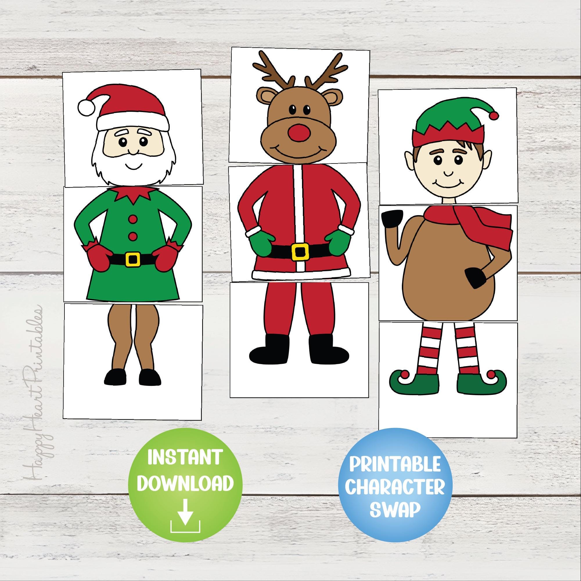 Christmas Character Swap Printable Craft - Etsy