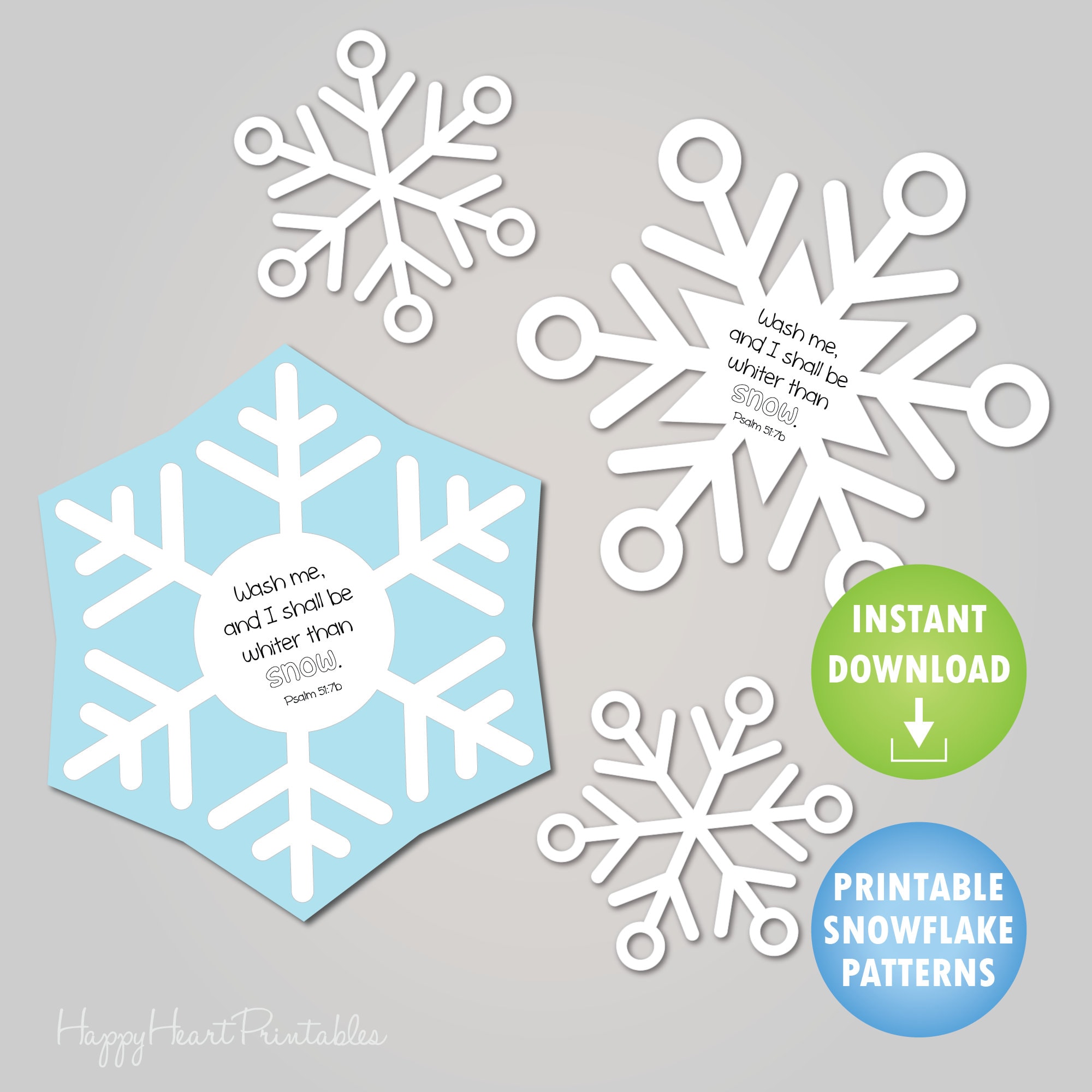 Small Printable Snowflake Cutouts
