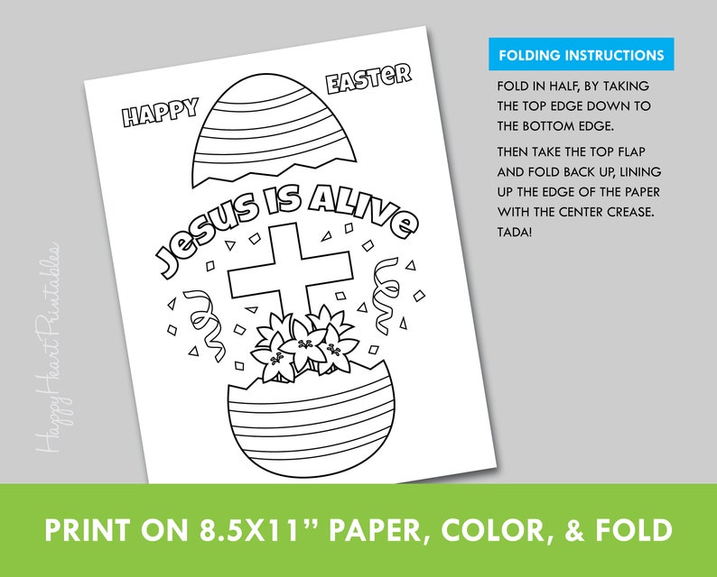 Christian Easter Egg Folding Surprise Craft or Card Jesus is - Etsy