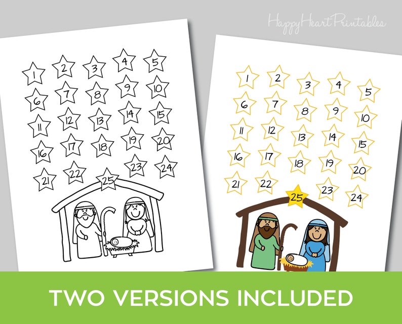 Nativity Printable Christmas Countdown - Etsy