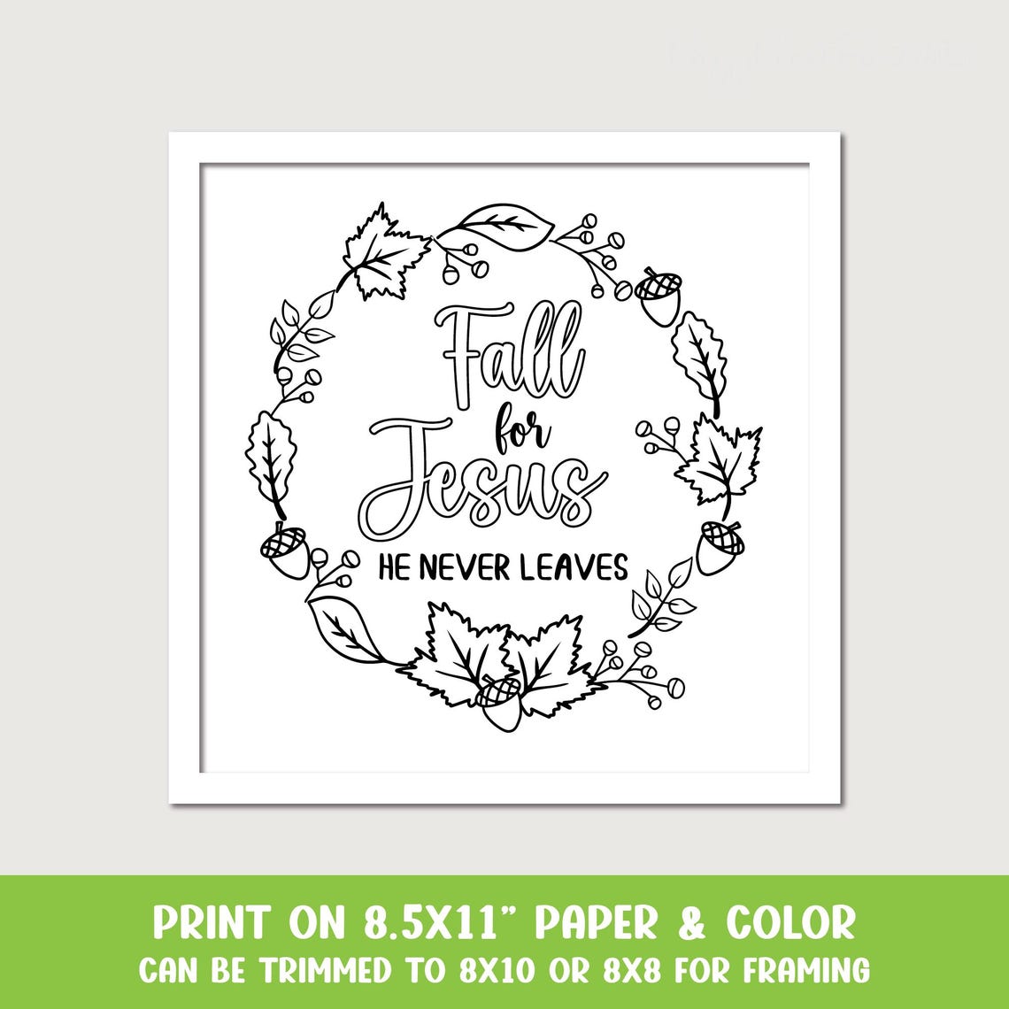 Fall for Jesus Printable Coloring Page - Etsy
