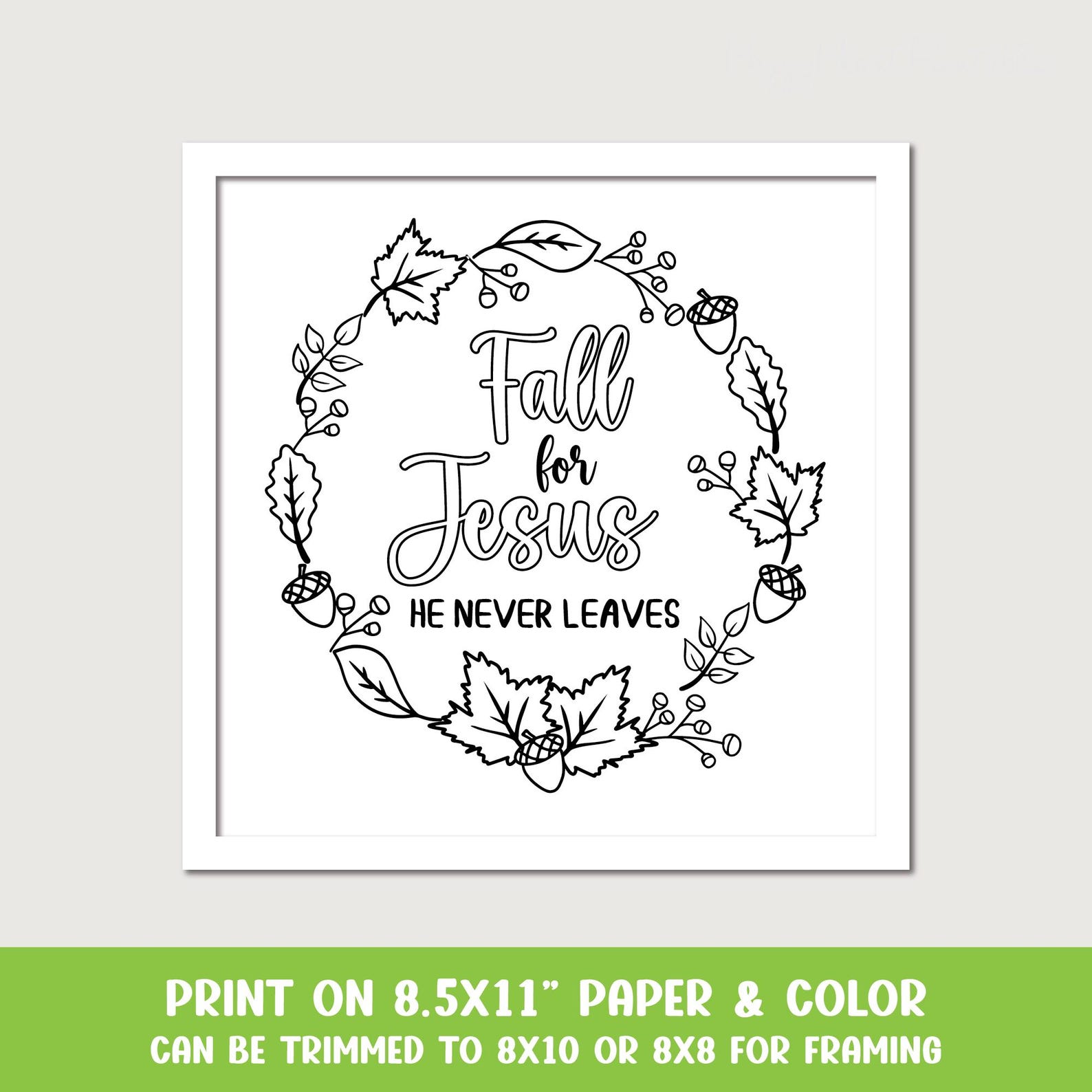 Fall for Jesus Printable Coloring Page - Etsy