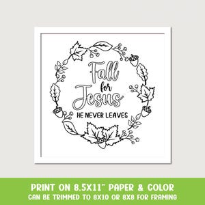 Fall for Jesus Printable Coloring Page - Etsy