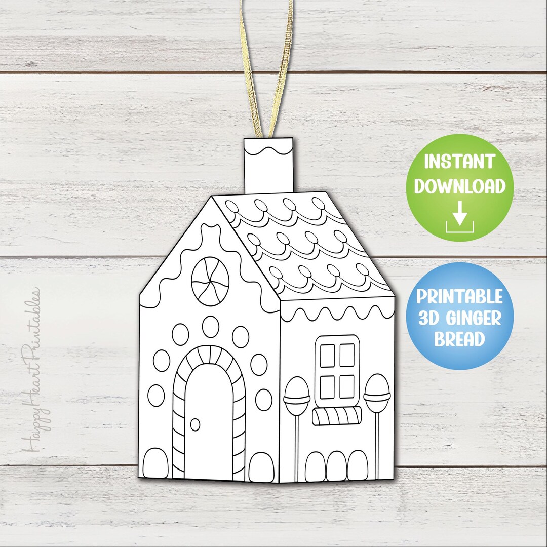 Gingerbread House Printable 3D Christmas Ornament - Etsy