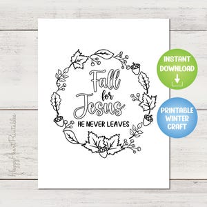 Fall for Jesus Printable Coloring Page - Etsy