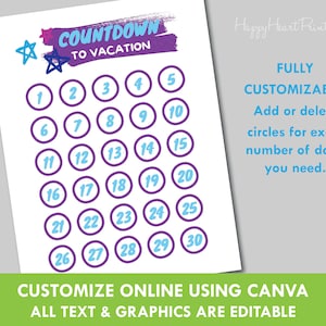 Fully Customizable Countdown Template for Canva - Etsy