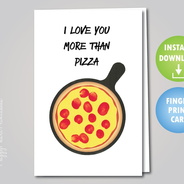 Printable Pizza Birthday Card - Etsy