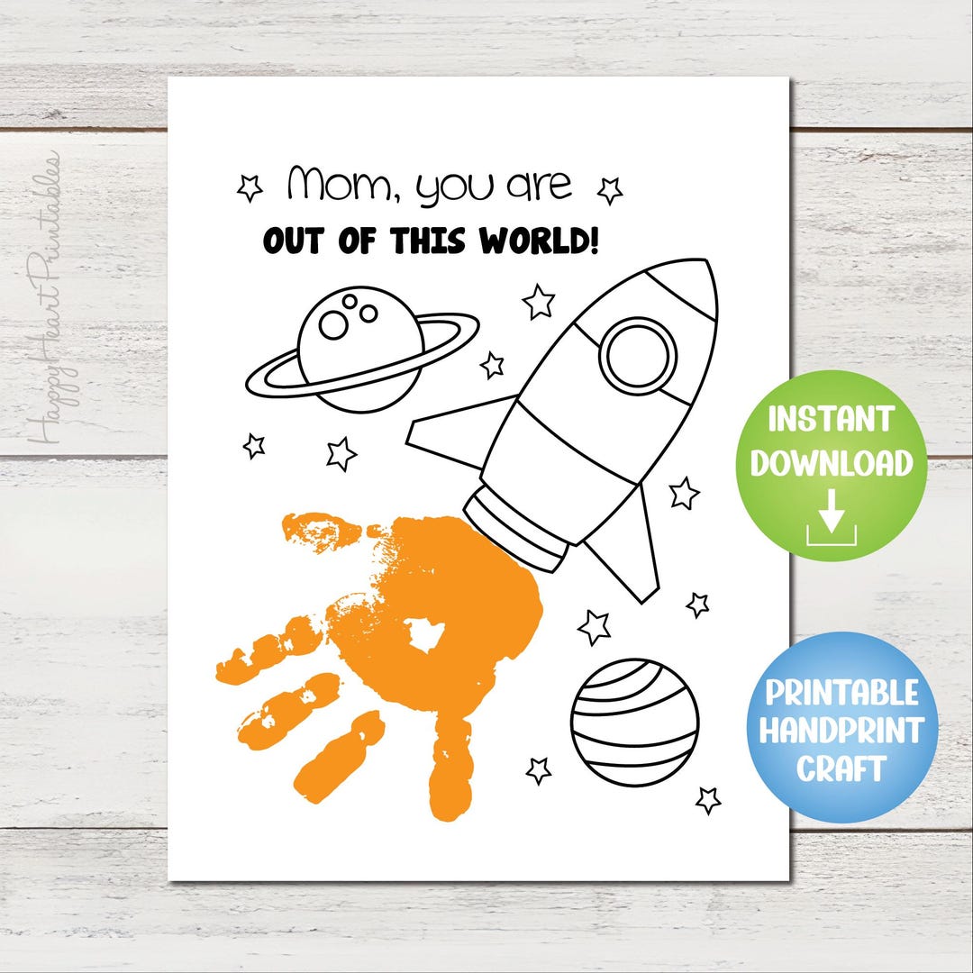 Mother's Day Handprint Rocket Craft - Etsy