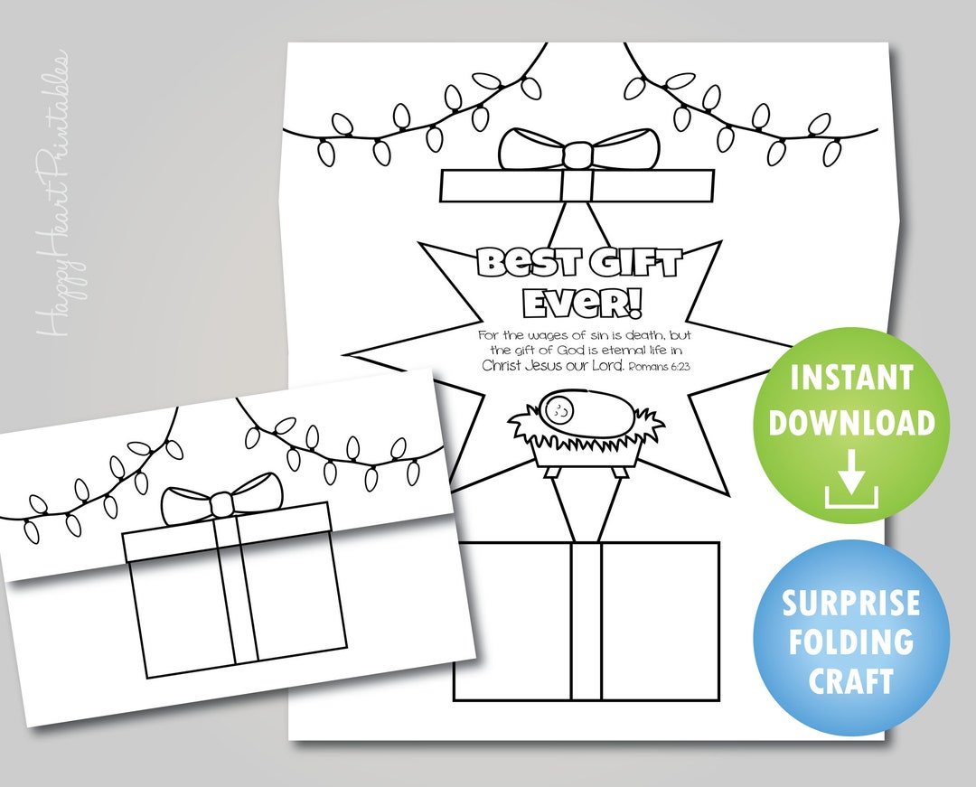 Christmas Present Folding Surprise Craft Jesus, Best Gift Ever - Etsy