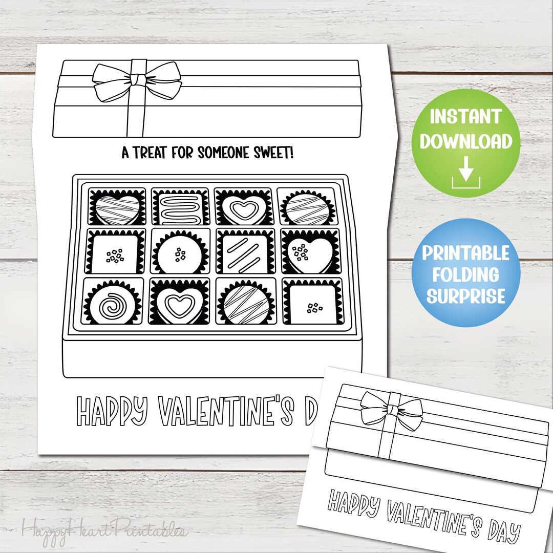 Valentine's Day Folding Surprise Craft - Box of Chocolates - Etsy
