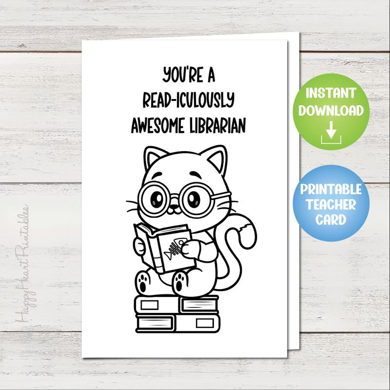 Librarian Card - Etsy