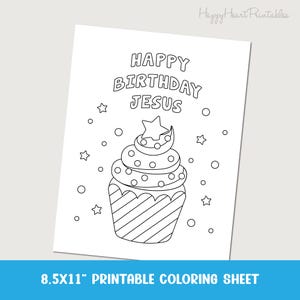 Happy Birthday Jesus Printable Coloring Page - Etsy