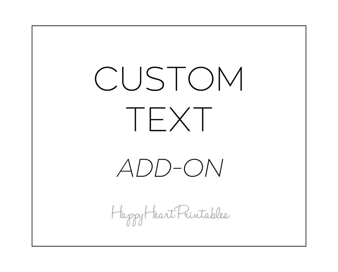 Customize Text/wording on One Item - ADD-ON - Etsy