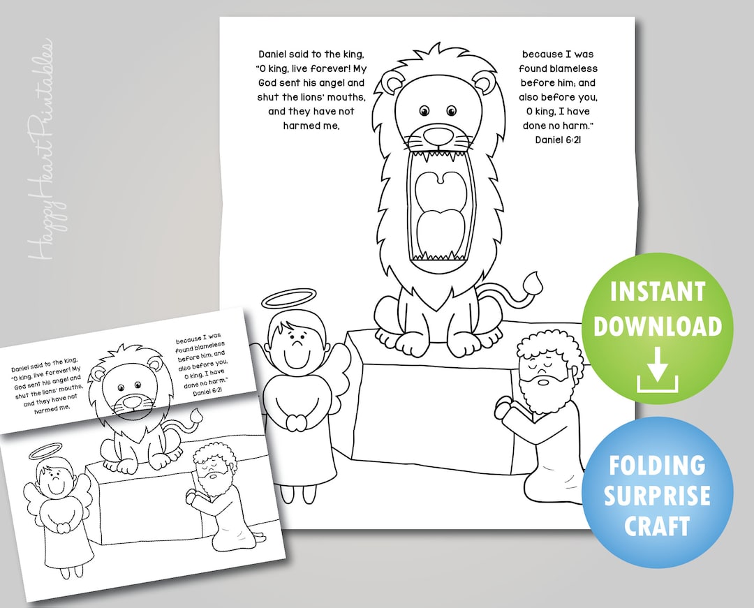 Daniel in the Lion's Den Folding Surprise Bible Craft - Etsy
