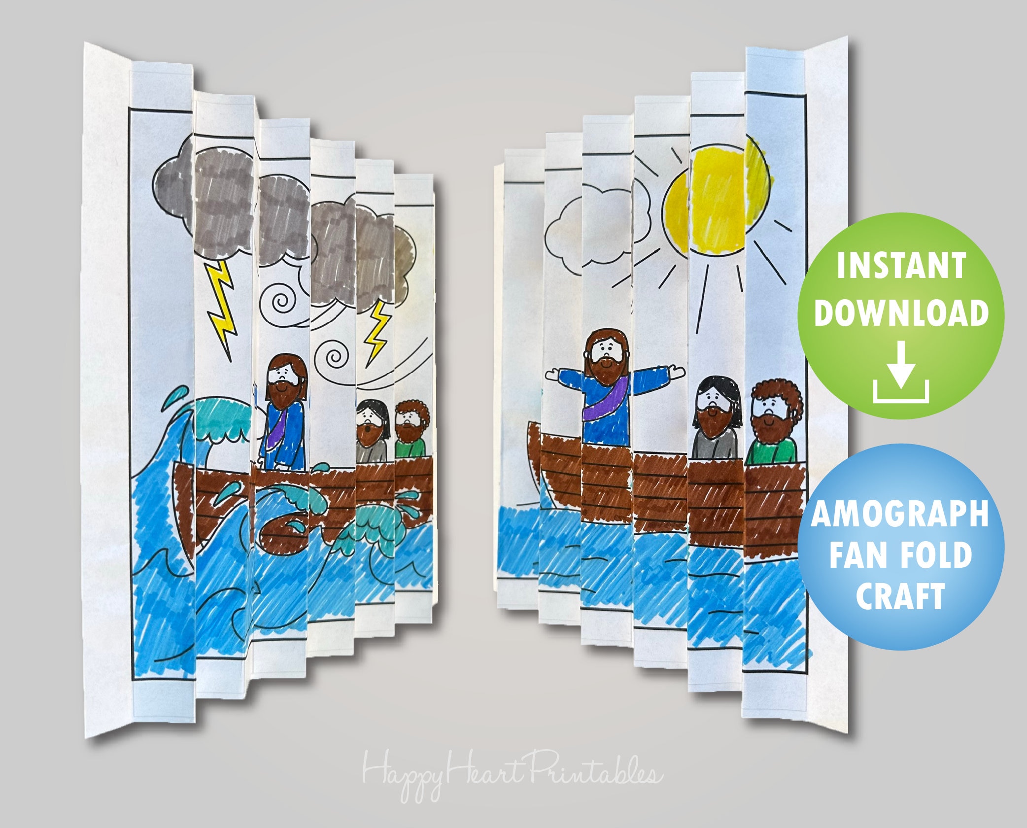Jesus Calms the Storm Fan Fold Craft - Etsy Australia