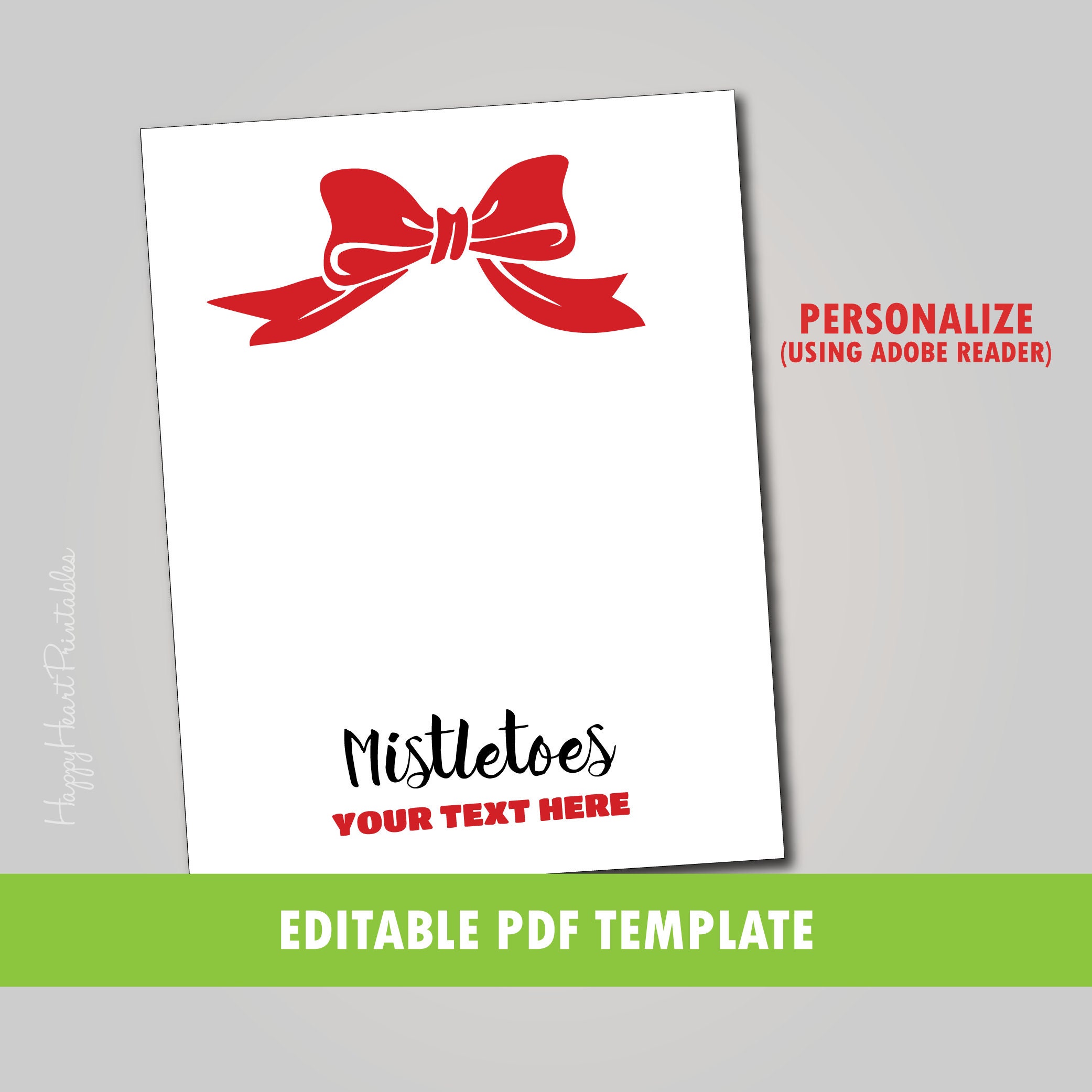 Mistletoes Footprint Printable Template Christmas Footprint - Etsy