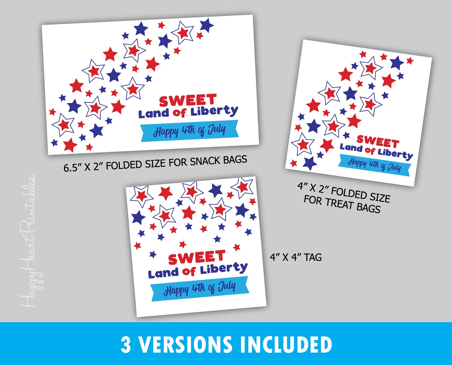 Fourth of July Treat Bag Topper Patriotic Tag - Etsy