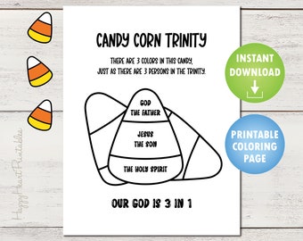 Holy Trinity Candy Corn Printable Instant Download Religious Coloring ...