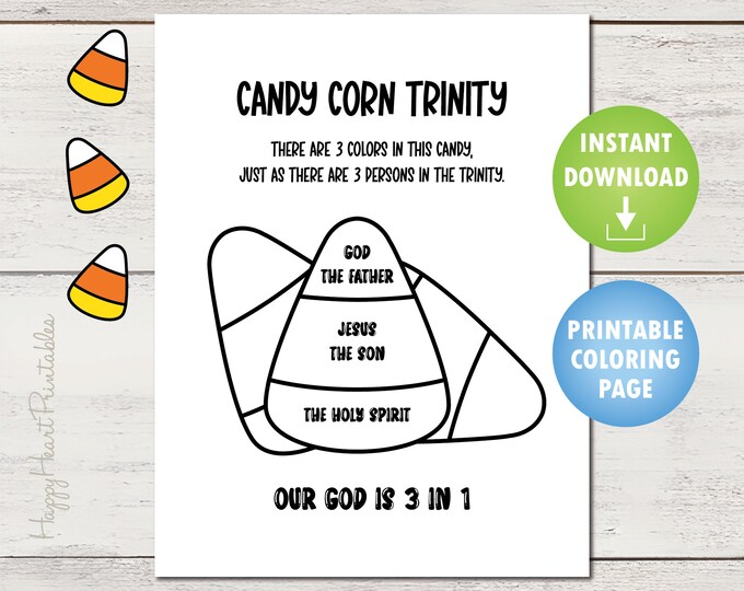 Candy Corn Trinity Printable Coloring Page, Candy Corn Trinity Poem ...