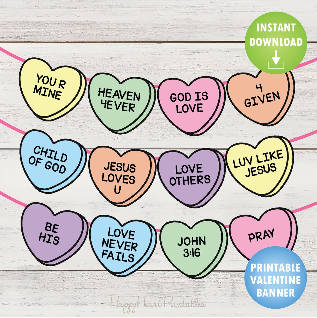 Christian Conversation Heart Banner - Etsy