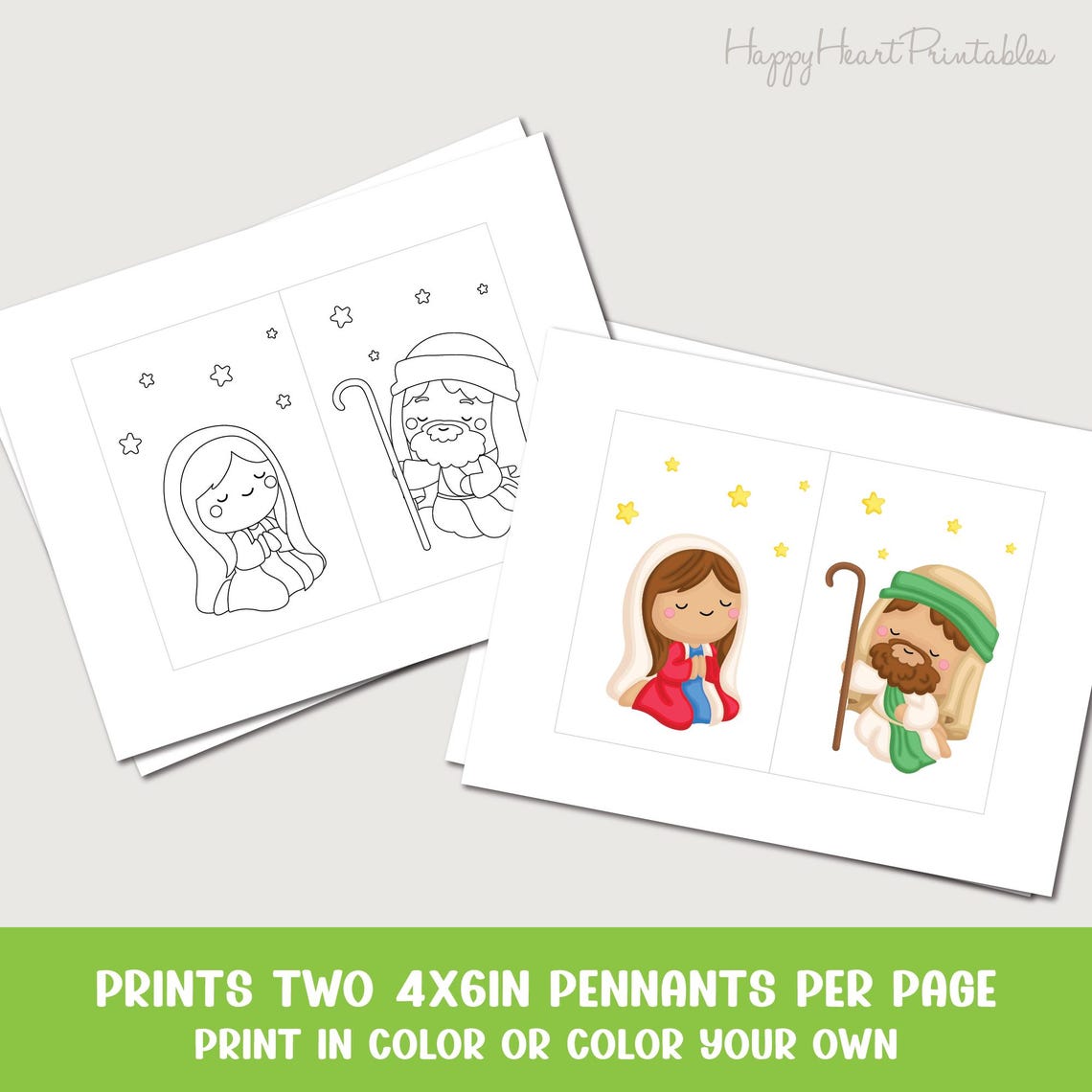 Nativity Garland - Christmas Banner - Printable - Etsy