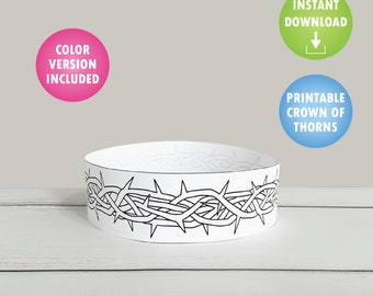 Printable Paper Crowns, Crown of Thorns, Jesus Crown. Bible Craft - Etsy