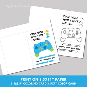 Video Game Printable Father's Day Card - Etsy