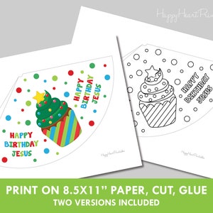 Happy Birthday Jesus Printable Party Hats - Etsy